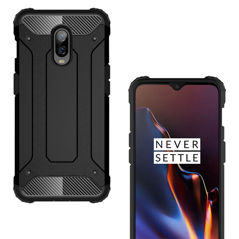 Military Defender Shockproof Case for OnePlus 6T (Black)